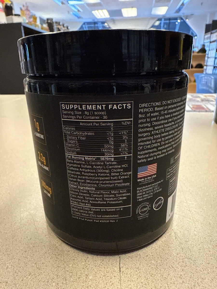 Black Market Cuts Thermogenic Pre-workout Fruit Punch – Semper Fi Nutrition