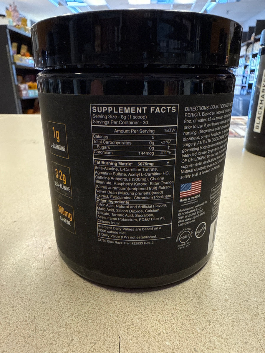 Black Market Cuts Thermogenic Pre-Workout Blue Razz – Semper Fi Nutrition