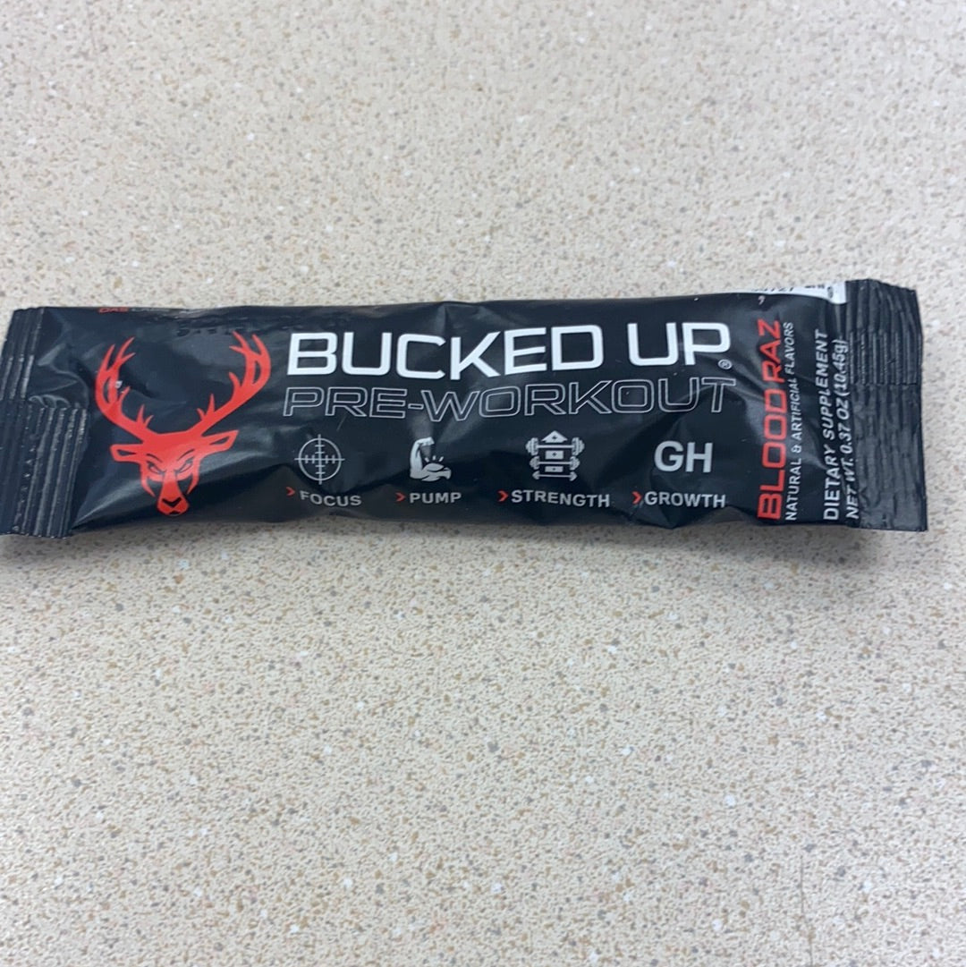 Bucked Up Preworkout Single Pack: Blood Raz Boost – Semper Fi Nutrition