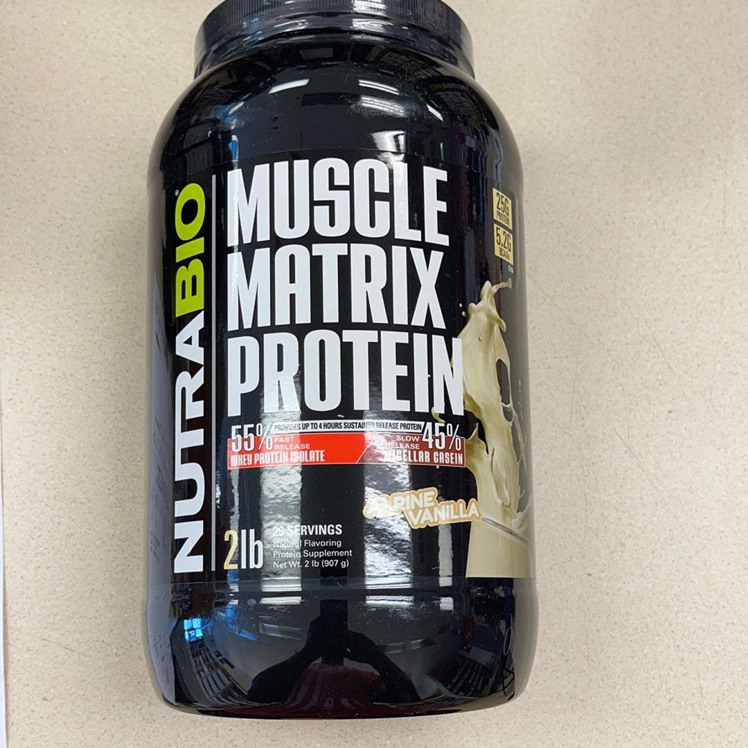 NutraBio Muscle Matrix Whey Protein Blend: Alpin Vanilla 2 Pounds ...