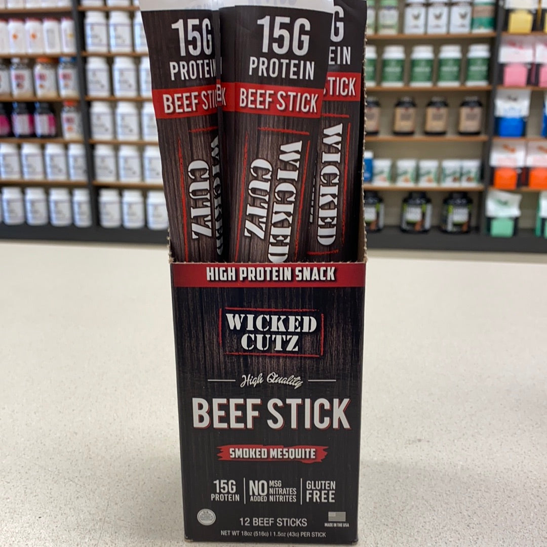 Buy Wicked Cutz Smoked Mesquite Beef Sticks | Nutrition Store – Semper ...